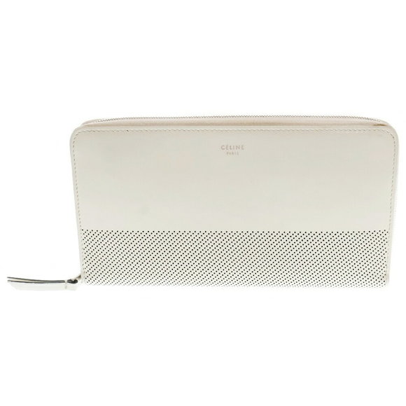 Celine | Bags | Celine Leather White Long Wallet Zip Patent | Poshmark